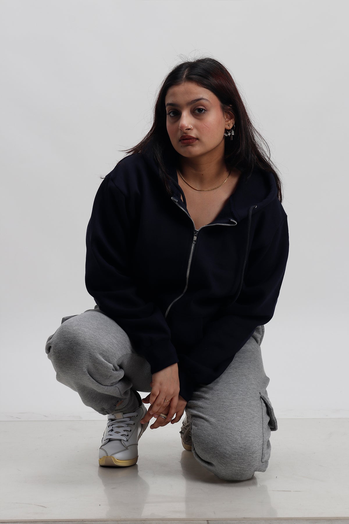 Navy Blue Zip Hoodie – UniBlu